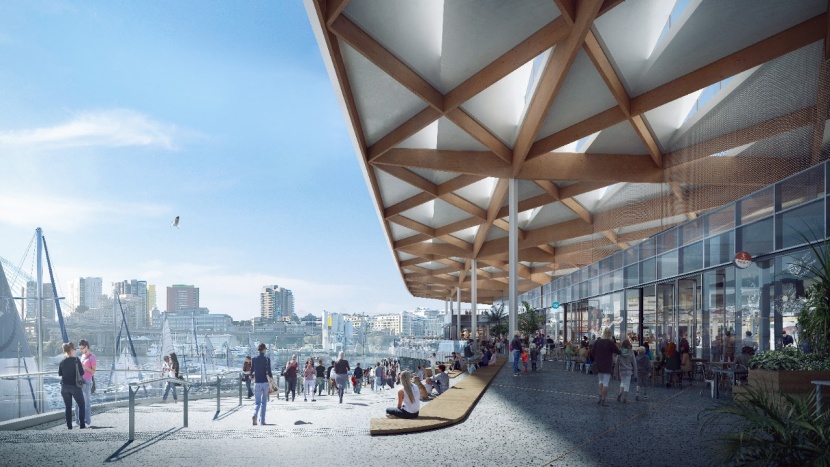 Holzdach für Fischmarkt in Down Under